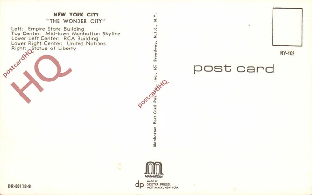 PICTURE POSTCARD_ NEW York City (Multiview) £3.29 - PicClick UK