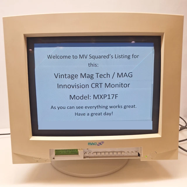 VINTAGE MAG TECHNOLOGY CRT Monitor MXP17F Retro Gaming 1996 Innovision ...