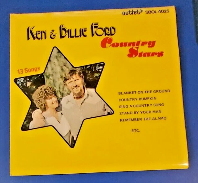 KEN & BILLIE Ford, Country Stars- 13 songs. 12'' 33 rpm vinyl record ...