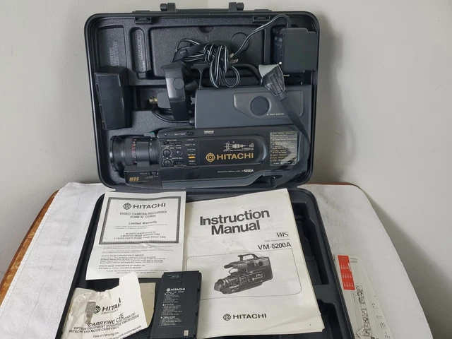 VIDEOCÁMARA GRABADORA DE película VHS Hitachi VM-5000A de colección EUR ...