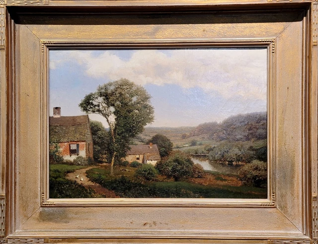 HENRY PEMBER SMITH -Home on a 19th century New England Country Side-Oil ...