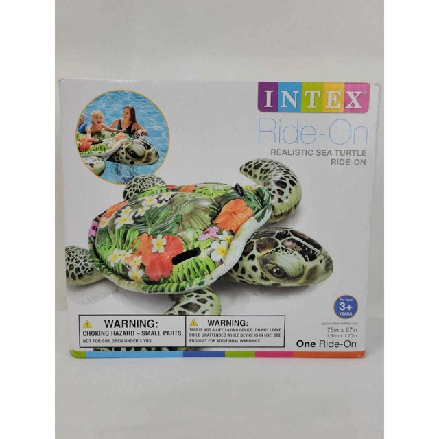 INTEX LARGE REALISTIC Sea Turtle Inflatable 75 X 67" for Pool Lake ...