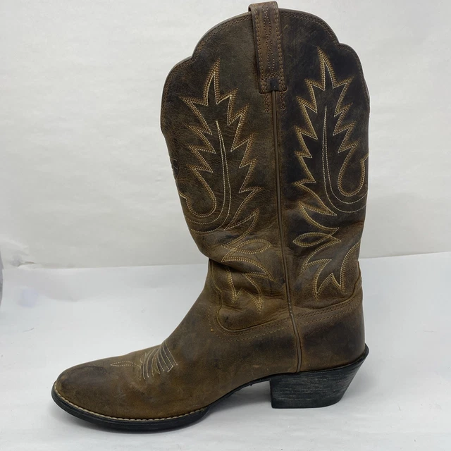 ARIAT MEN’S LEATHER Western Roper Boots Size 9B Narrow Brown Style ...