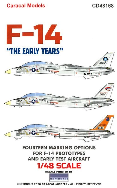 CARACAL DECALS 1/48 GRUMMAN F-14 TOMCAT "The Early Years" EUR 12,58 ...