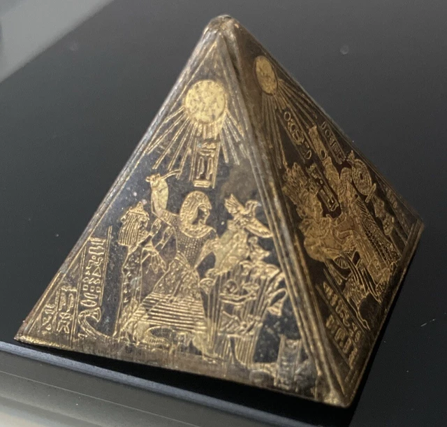 VINTAGE EGYPTIAN HIEROGLYPHICS King Tut History Collectible Pyramid ...
