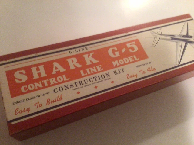 VINTAGE NIB VICTOR Stanzel Shark G-5 Control Line Model Airplane Balsa ...