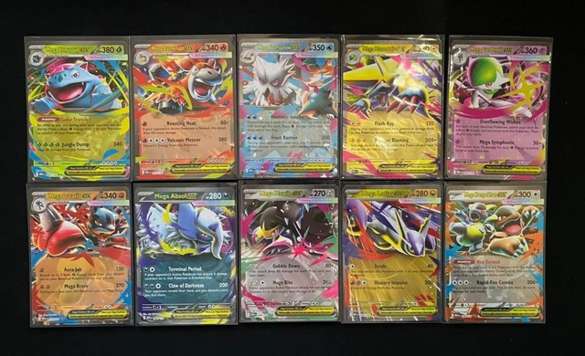 POKÉMON TCG MEGA Evolutions Complete EX Set of 10 Cards NM-M Condition ...