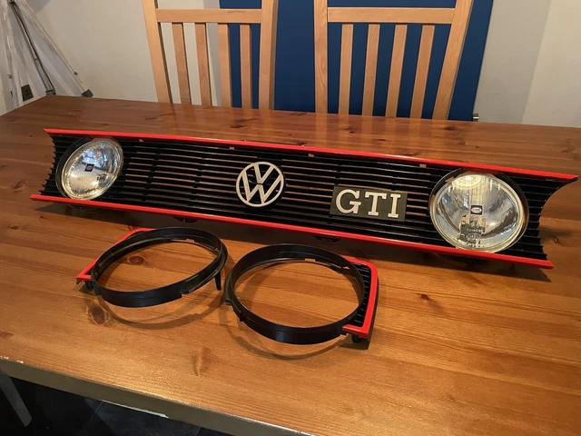 VW GOLF MK1 Gti Hella Twin Headlight Grill With Hella Headlights Red ...