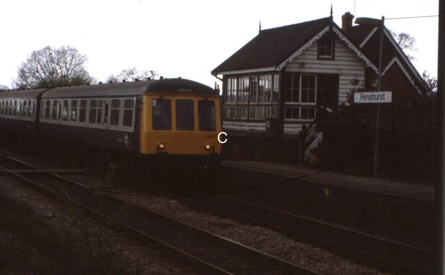 35MM SLIDE BRITISH Railway Br Diesel Class Dmu 119 - L582 At Penshurst ...