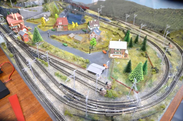 MARKLIN Z LAYOUT Prof. Recent Built 3 Loops Lights Electric Points ...