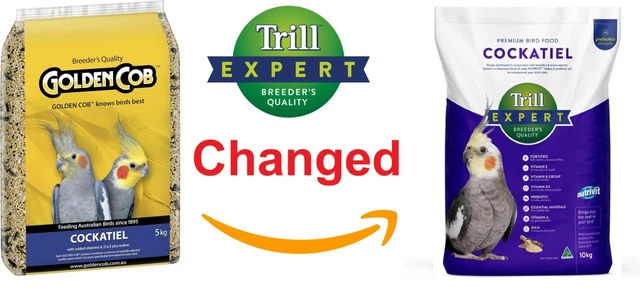 10KG GOLDEN COB Trill Expert Premium Cockatiel Mix Bird Seed Breeder ...