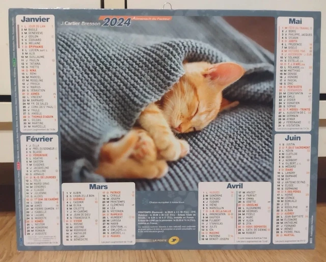 CALENDRIER LA POSTE 2024. Almanach du Facteur. Neuf. Chatons EUR 5,00 ...