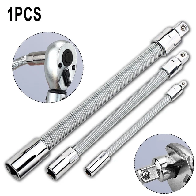 RELIABLE 1/4 3/8 1/2 Flexible Socket Extension Rod Adapter Ratchet Tool ...