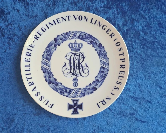 MEISSEN WAND-TELLER MILITÄR Fussartillerie Regiment von Linger ...