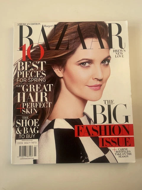 HARPER’S BAZAAR MAGAZINE American USA March 2013 DREW BARRYMORE £0.99 ...