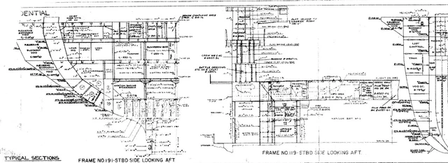 USS MIDWAY BLUEPRINT PLANS aircraft carrier drawings period detail CV ...