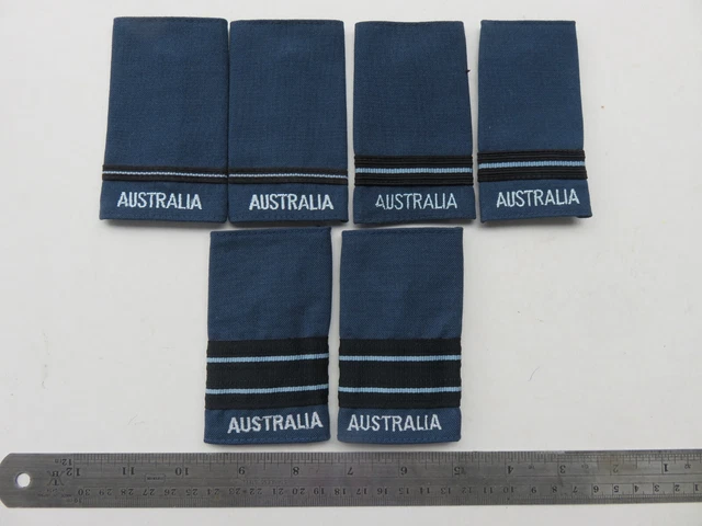 VINTAGE AUSTRALIAN RAAF Officers Slip On Rank Epaulettes Badges EUR 15 ...
