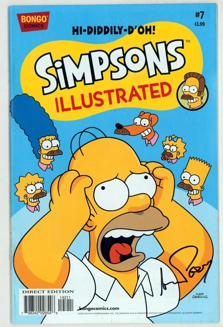 THE SIMPSONS ILLUSTRATED #7 SIGNED Andrew Pepoy Homer Marge Bart Lisa ...