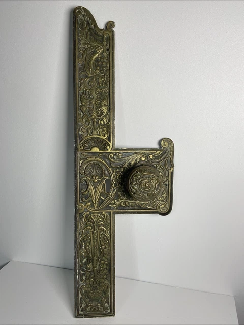 ANTIQUE VICTORIAN Large Brass Door Lock Plate by James Cartland & Sons ...
