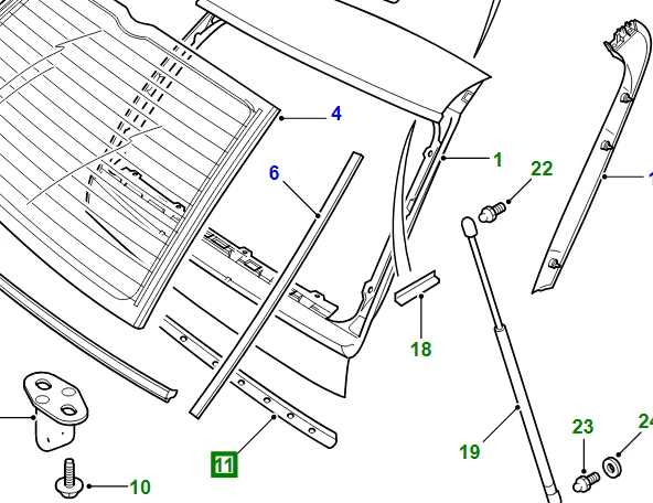 RANGE ROVER P38 Upper Tailgate Inner Seal Brand New & Genuine £24.99 ...