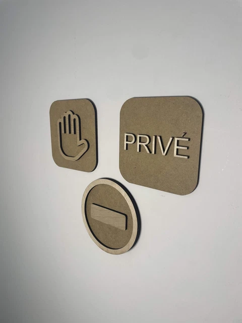 PANNEAU ACCÈS PRIVÉ bois - Signalétique Pictogramme entrée interdite ...