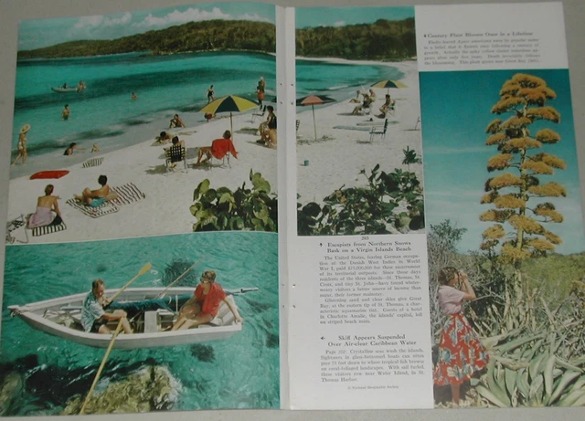 1956 US VIRGIN ISLANDS magazine article, history, people, etc, color ...