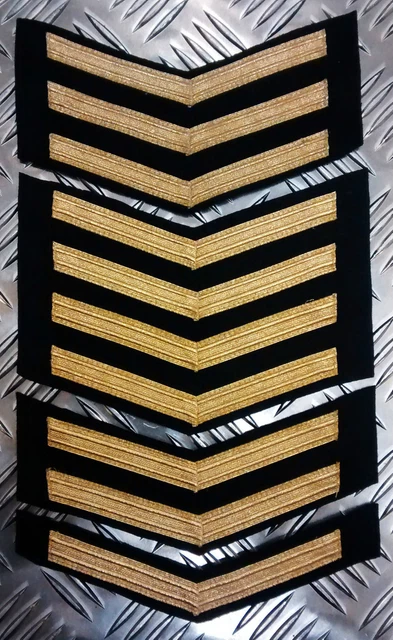 GENUINE BRITISH NAVAL Royal Navy RN Gold Chevrons Patch badge - Brand ...