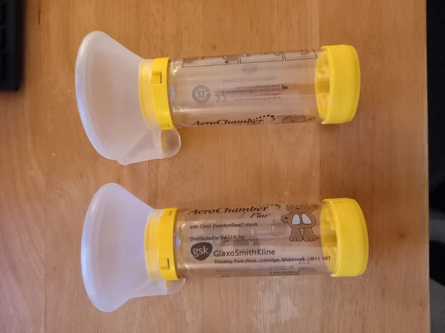 AEROCHAMBER PLUS CHILD Spacer mask yellow GlaxoSmithKline GSK asthma ...