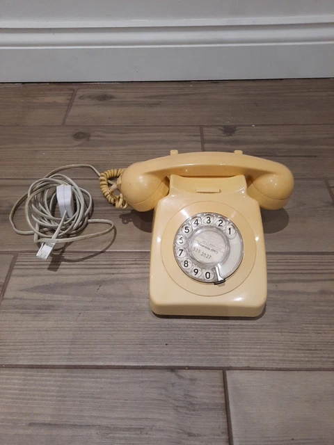 ORIGINAL VINTAGE 1980S GPO Yellow Rotary Dial Phone British Telecom £30 ...