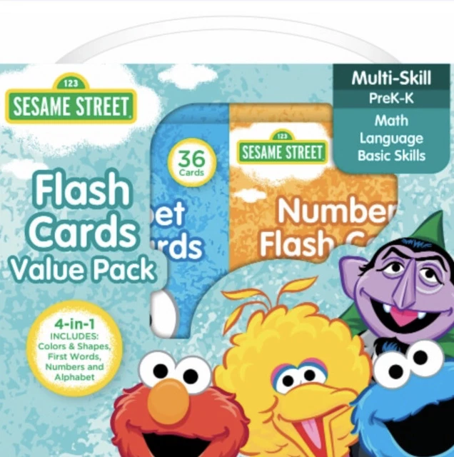 SESAME STREET FLASH Cards Value Pack PreK-K Math, Language, Basic ...