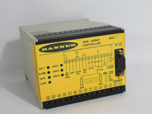 BANNER MAC-1 MINI-ARRAY Controller 16-30VDC *NO Latch/Cosmetic Damage ...