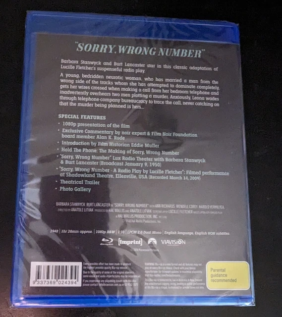 SORRY, WRONG NUMBER [1948] | SIGILLATI Film Stampa Blu-ray | Lancaster ...