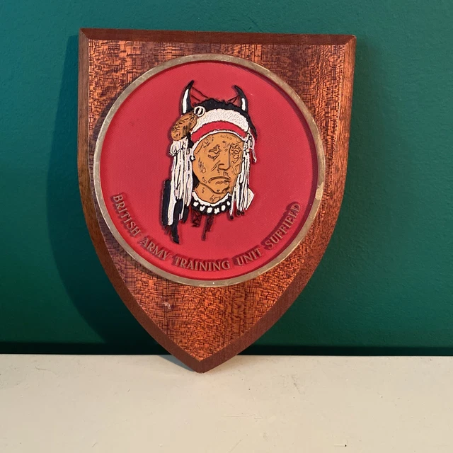 BRITISH ARMY TRAINING Unit Suffield regimental mess wall plaque BATUS ...