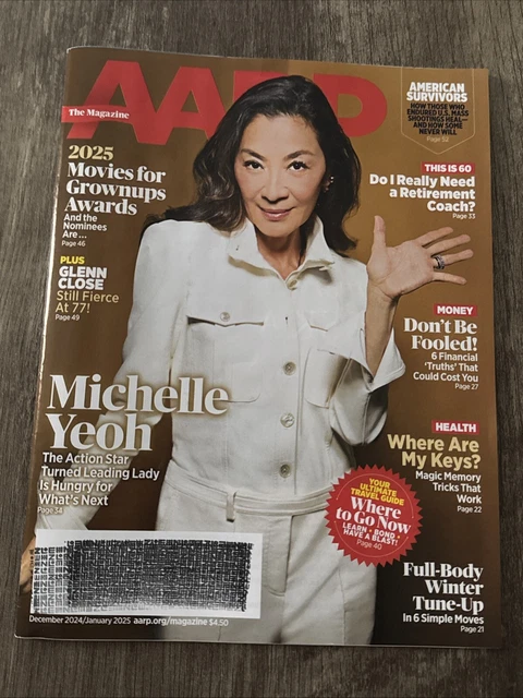 AARP MAGAZINE DECEMBER 2024 January 2025 Michelle Yeoh Travel Guide ...