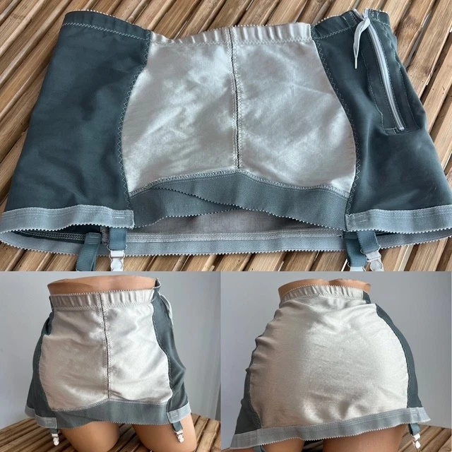 VINTAGE WAIST CINCHER GARTER BELT SATIN PANEL by CROWN - ETTE sz 6X £17 ...