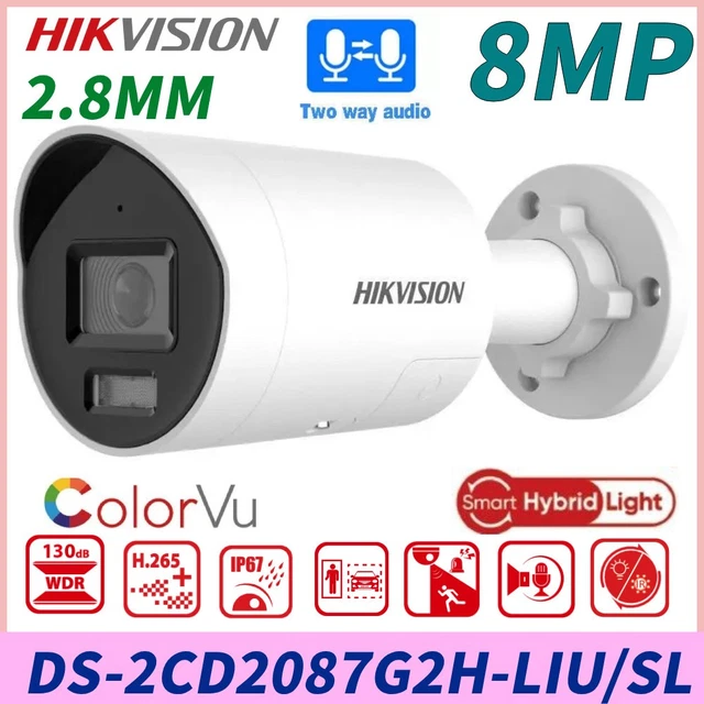 HIKVISION DS-2CD2087G2H-LIU/SL 4K 8MP IP Bullet Network Camera PoE Mic Color-VU $285.00 ...
