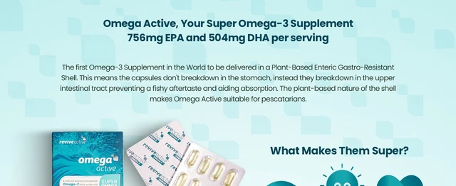 REVIVE ACTIVE OMEGA support Brain, Vision, Heart 60 Easy to Swallow ...