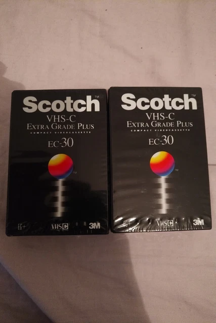SCOTCH VHS-C EXTRA Grade Plus Tapes X2 Brand New Sealed EC-30 Retro £11 ...