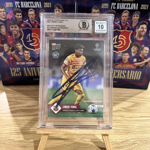 TOPPS LAMINE YAMAL Auto Beckett Authenticated. Rookie signature ...