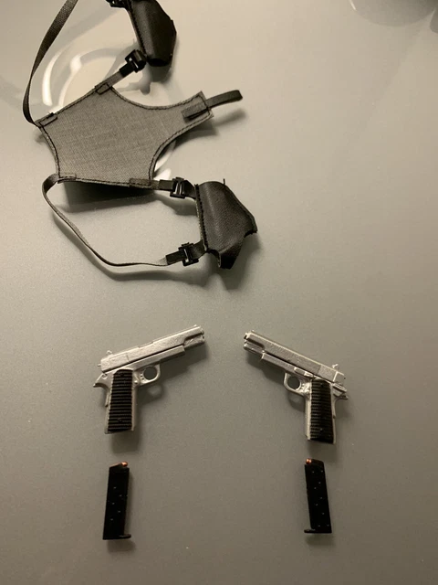 1/6 SCALE GUNS With Holster For Hot Toys Punisher, Neo, John Wick ...