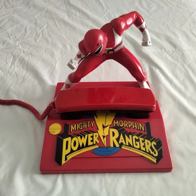 VTG 1994 MIGHTY Morphin Power Rangers Landline Phone Red Jason Lee ...