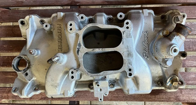SMALL BLOCK CHEVY Cast Aluminum Intake Manifold Dual Plane 350 400 From ...