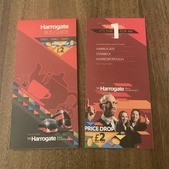 TRANSDEV HARROGATE BUS Guide and Route 1 Timetable April 2024 editions ...
