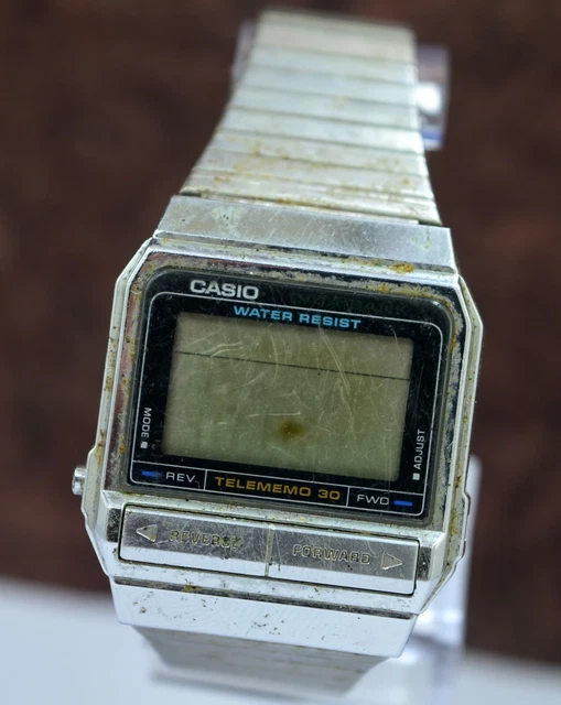 CASIO DATABANK DB-310 Dead Stainless Steel Watch For Spare Parts Only ...