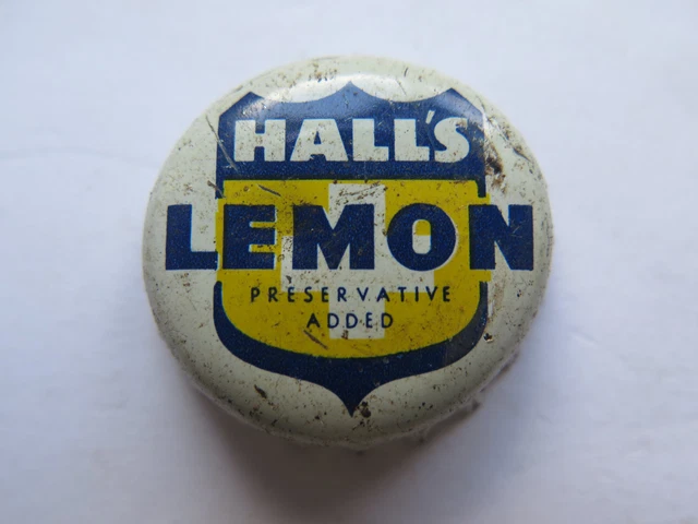 CROWN SEAL BOTTLE CAP HALLS LEMON SOUTH AUSTRALIA USED CAP c1970s EUR 7 ...