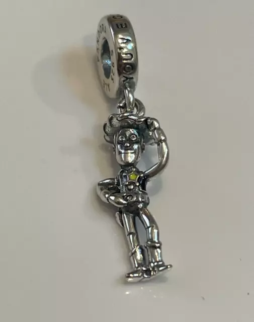 GENUINE PANDORA DISNEY Pixar Toy Story Woody Dangle Charm 798041ENMX ...