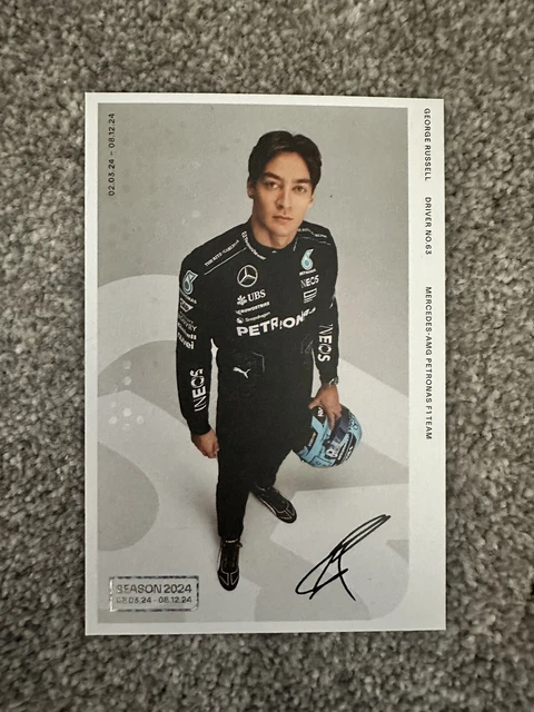 SIGNED F1 DRIVER Card George Russell 2024 Mercedes AMG Printed £15.00 ...
