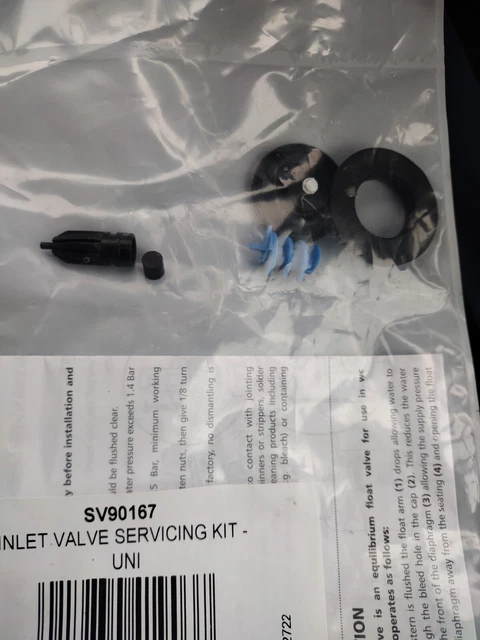 IDEAL STANDARD INLET Float Valve Service Kit - SV90167 £10.20 - PicClick UK