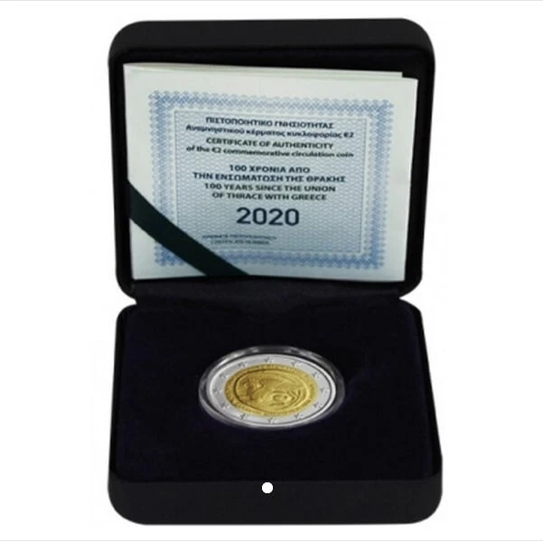 2 EURO COIN Greece 2020 "100 years since the union of Thrace with ...
