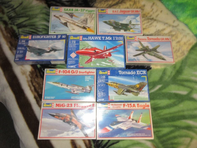 1980S LOT OF 9 Revell Model Kits Mig-23 Flogger - Bae Hawk T.mk 1 The ...